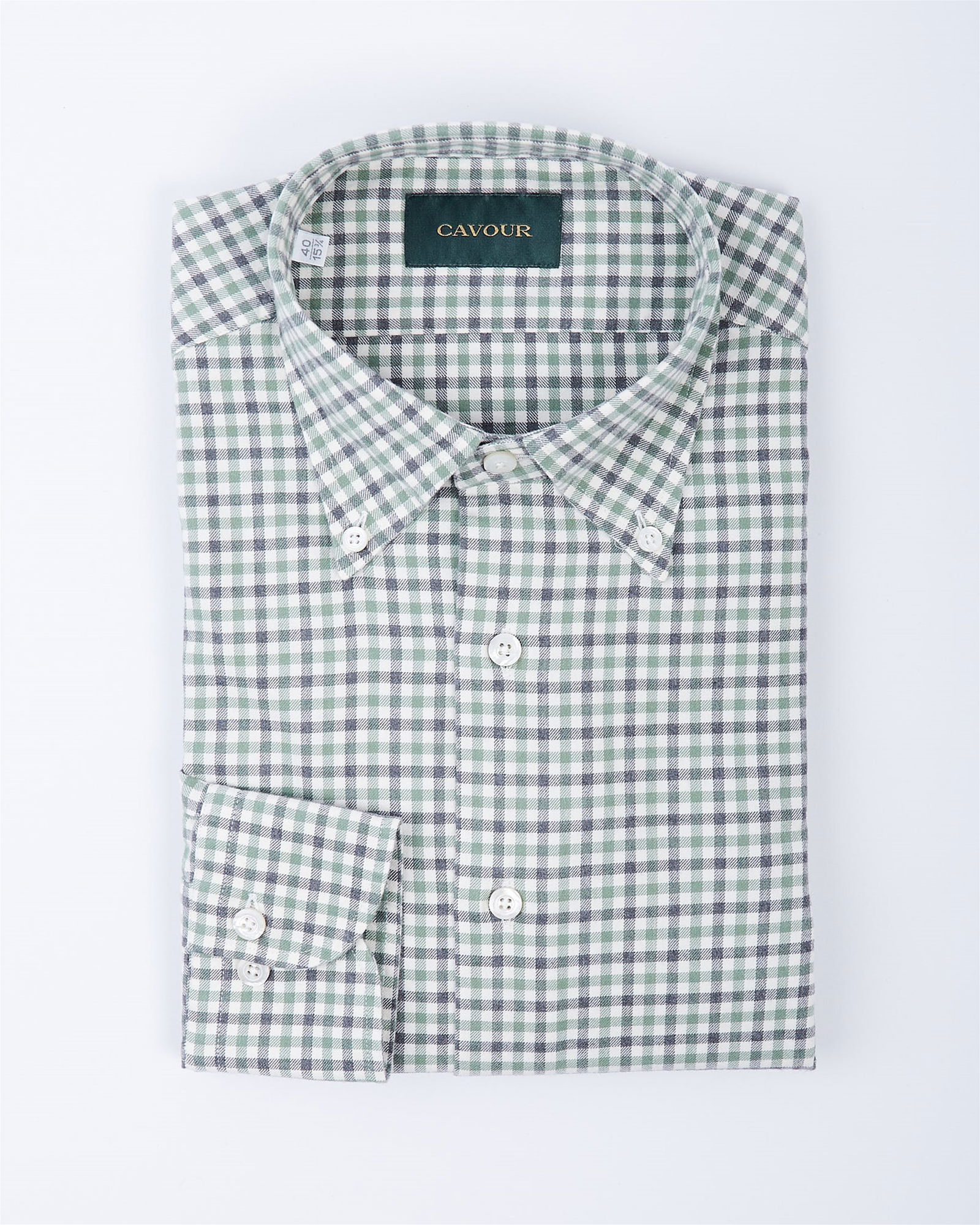 Vintage Flannel Checked Shirt Green - Shirts - Cavour