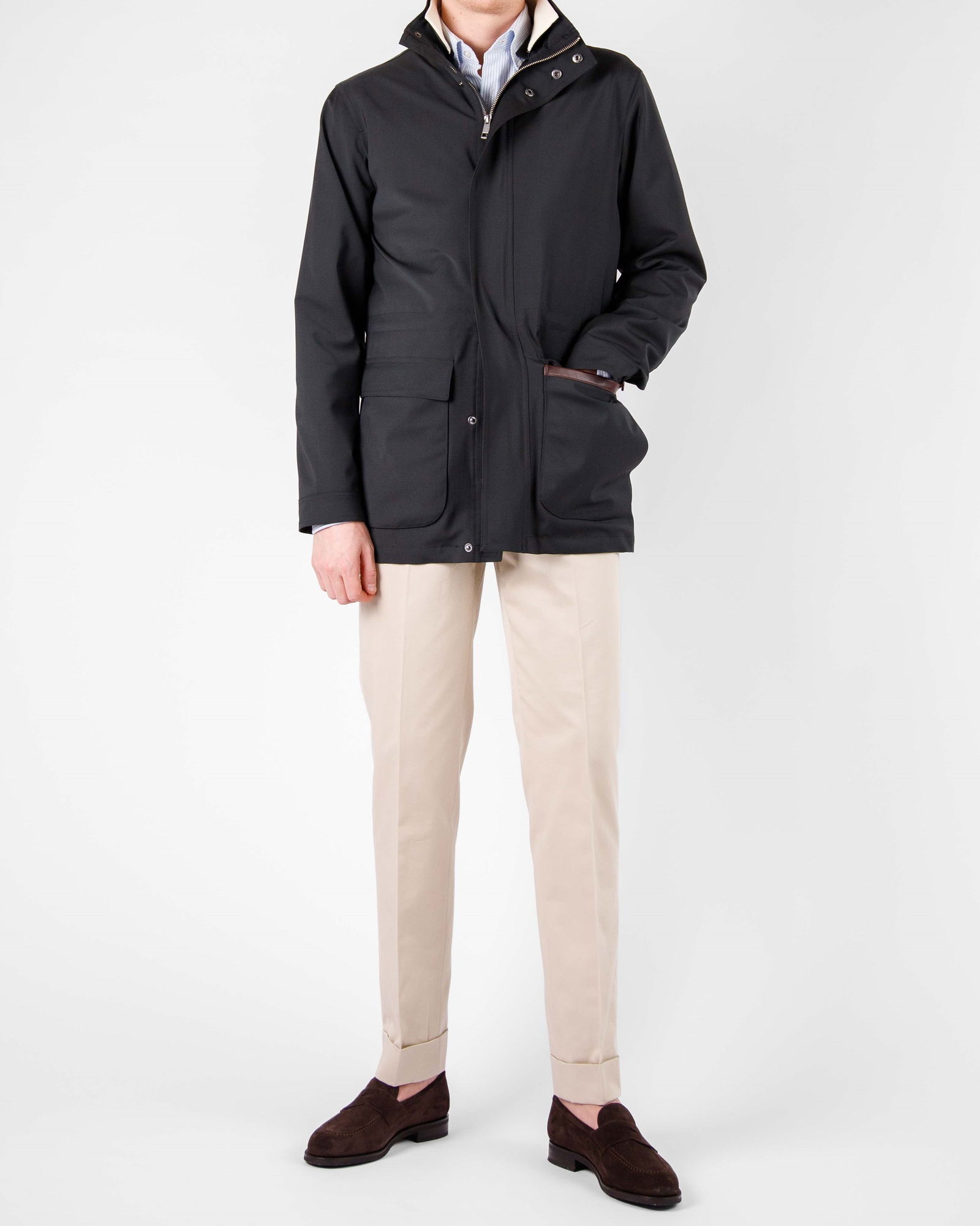 Technical Car Coat Olive - Jackets - Cavour