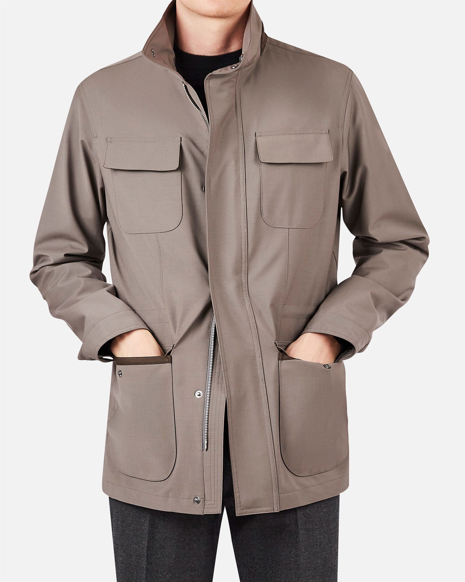 Technical Field Jacket Taupe - Jackets - Cavour