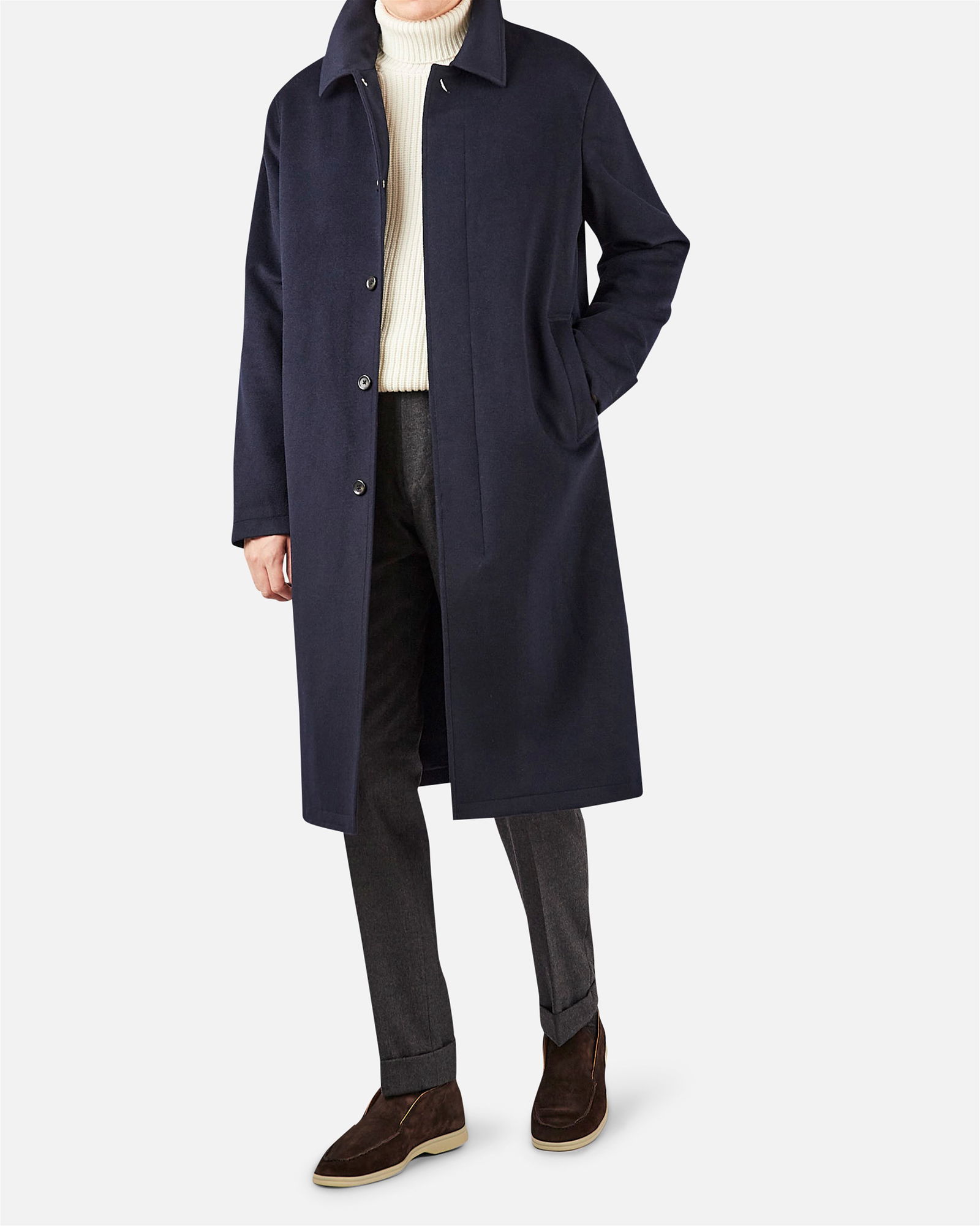 Wool Mack Coat Navy - Coats - Cavour
