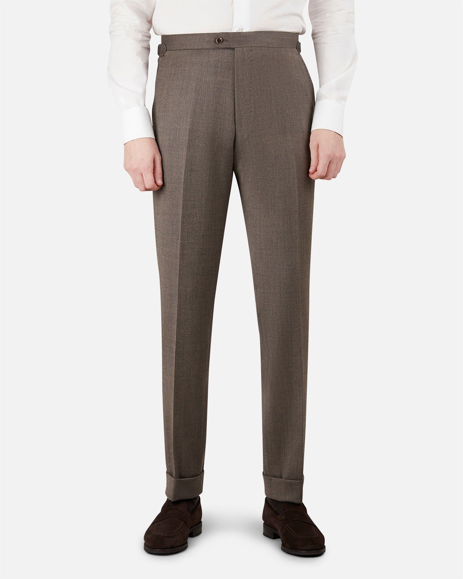 Mod 2 Whipcord Wool Stretch Trouser Taupe - Trousers - Cavour