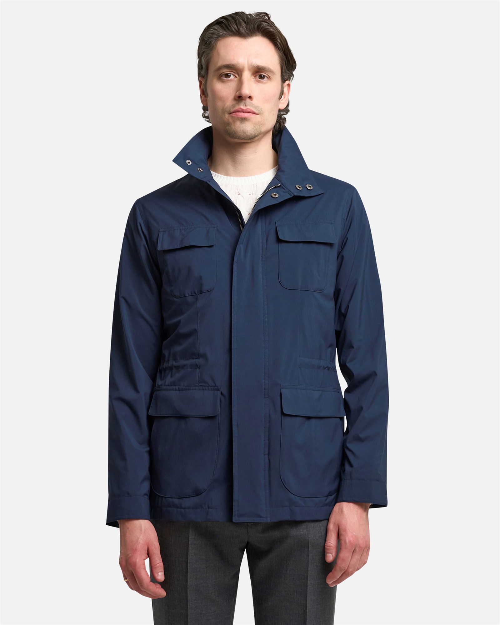 Field Jacket Technical Fabric Navy - Jackets - Cavour