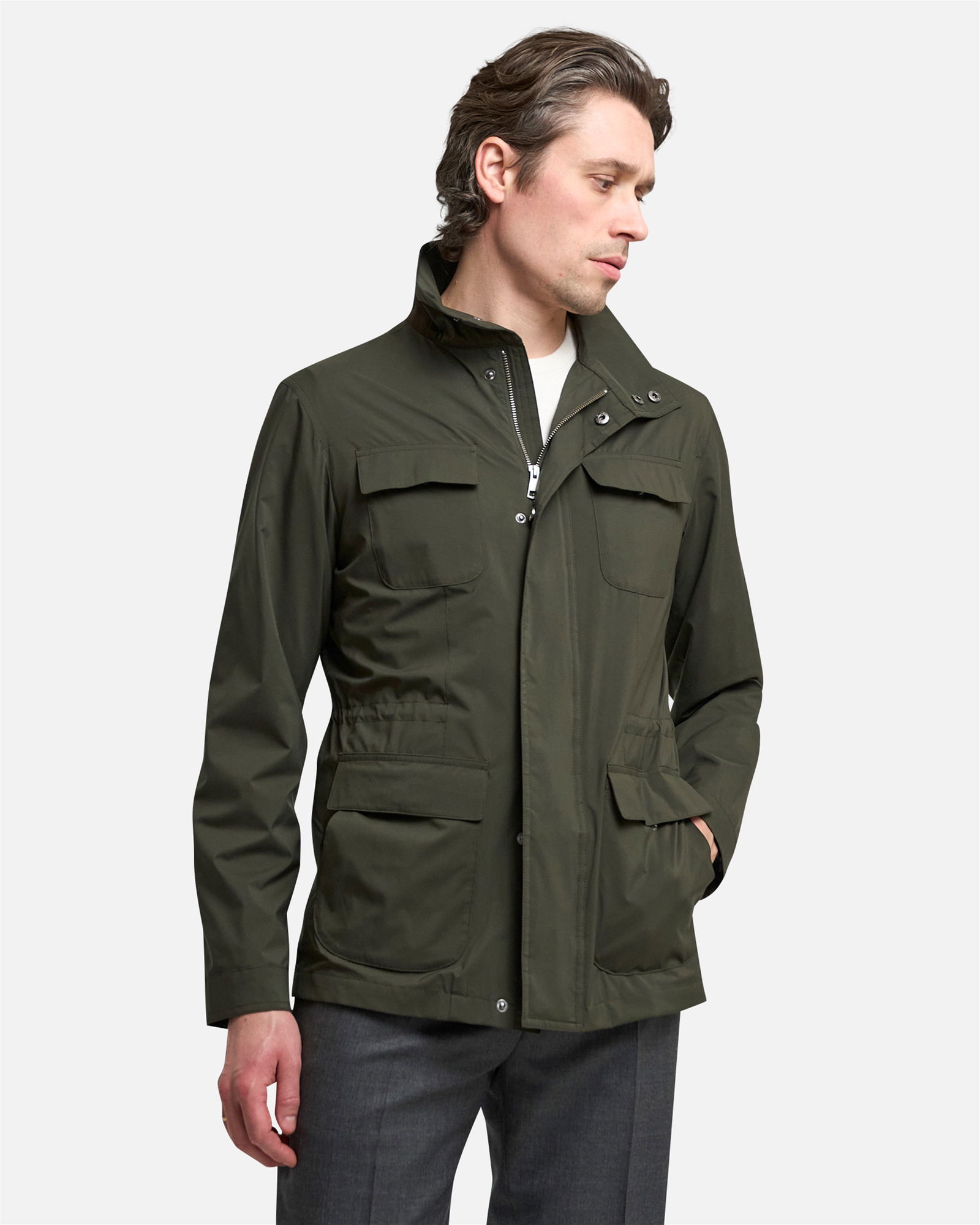 Field Jacket Technical Fabric Olive - Jackets - Cavour