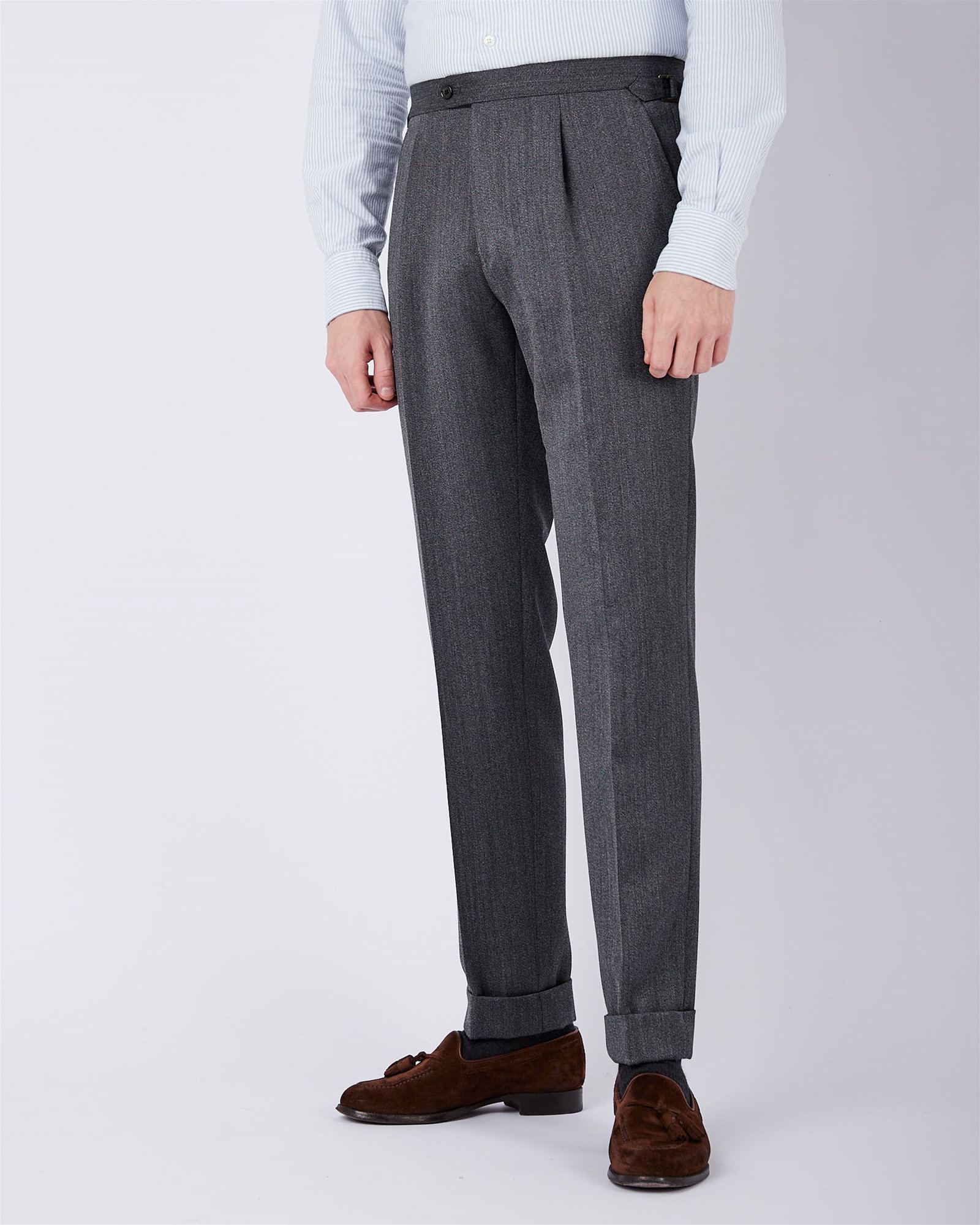Mod 2 Covert Wool Trouser Grey - Trousers - Cavour