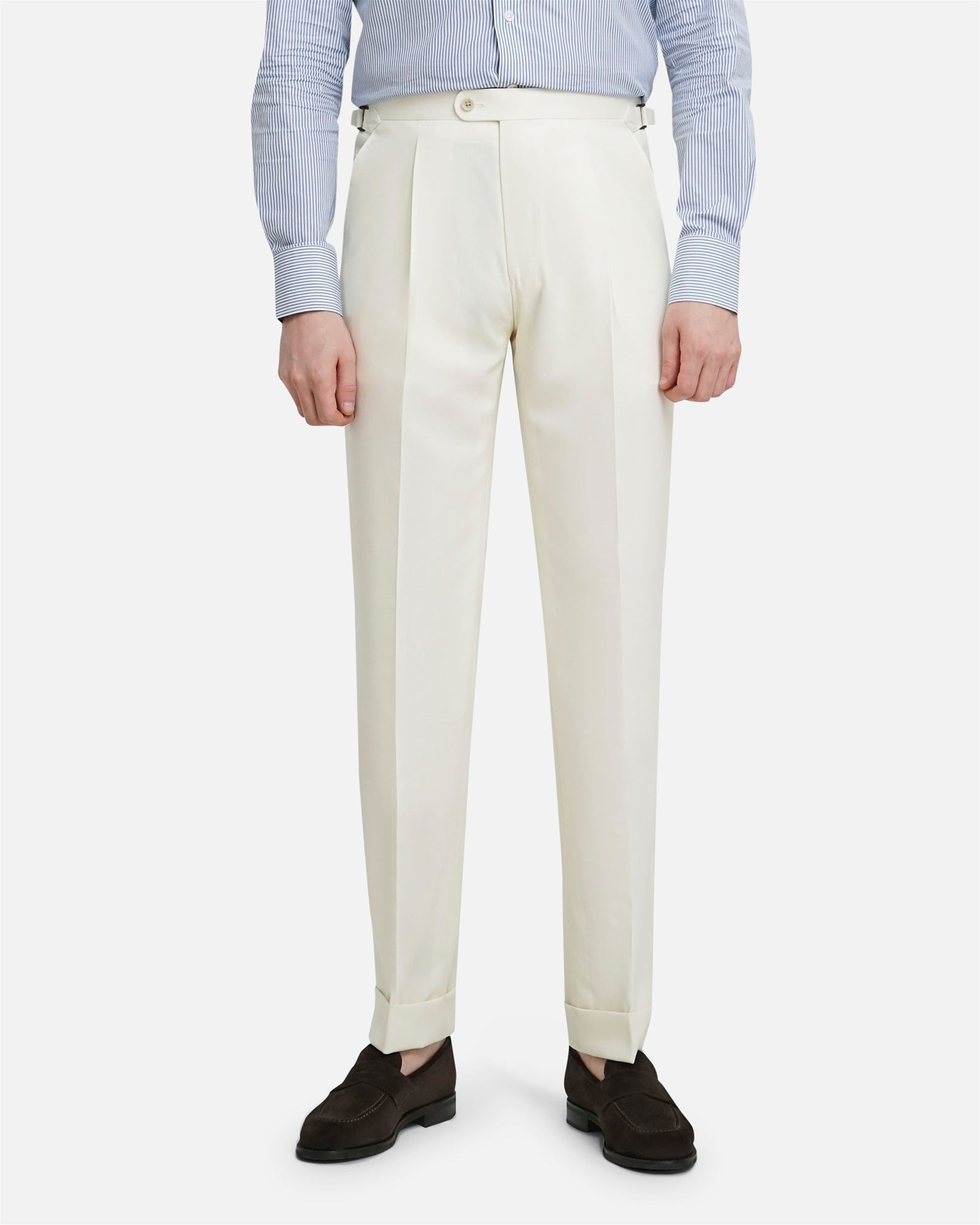 Mod 2 Summer Hightwist Trousers Cream - Trousers - Cavour