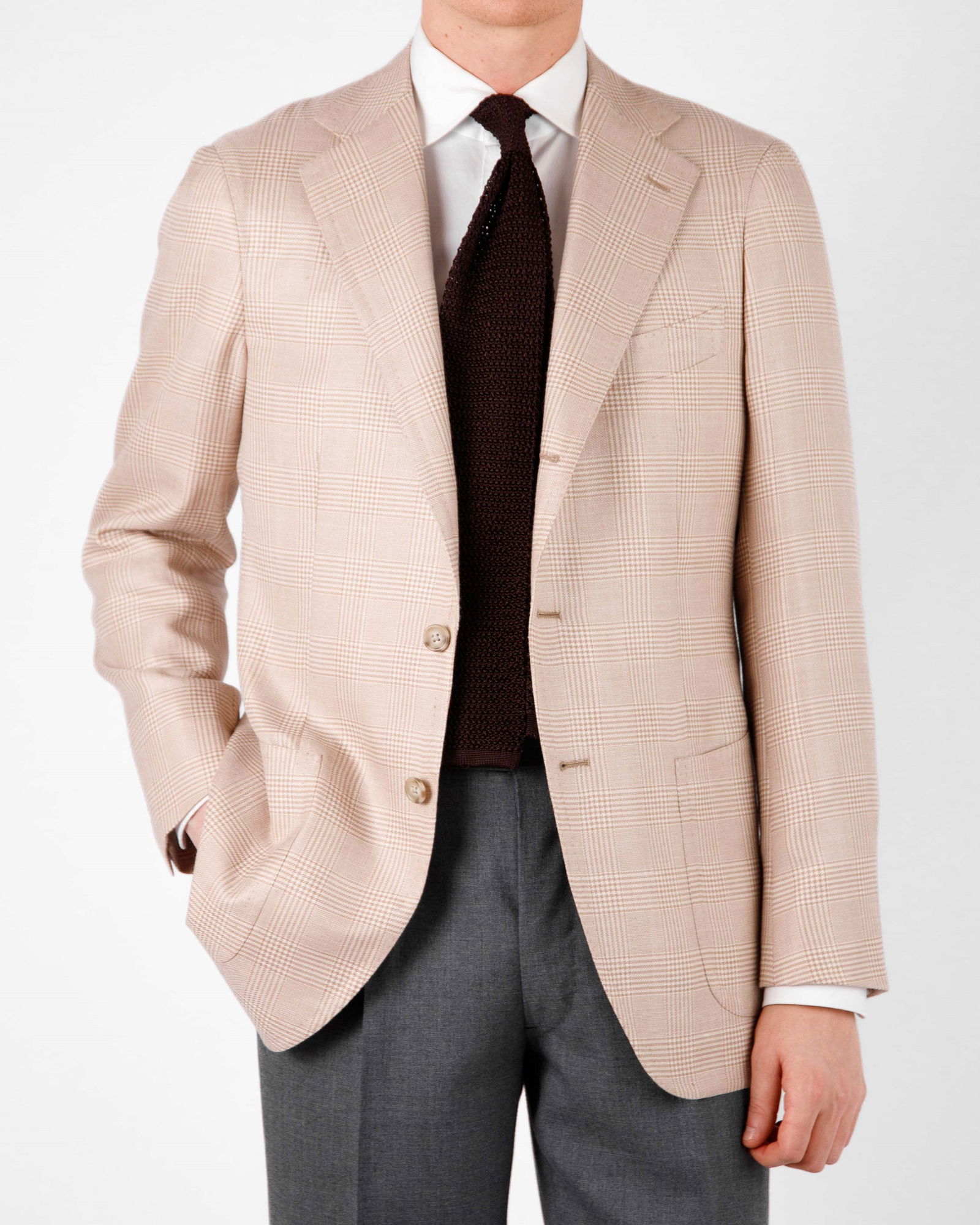 Mod 2 Luxury Checked Jacket Beige - Blazers - Cavour