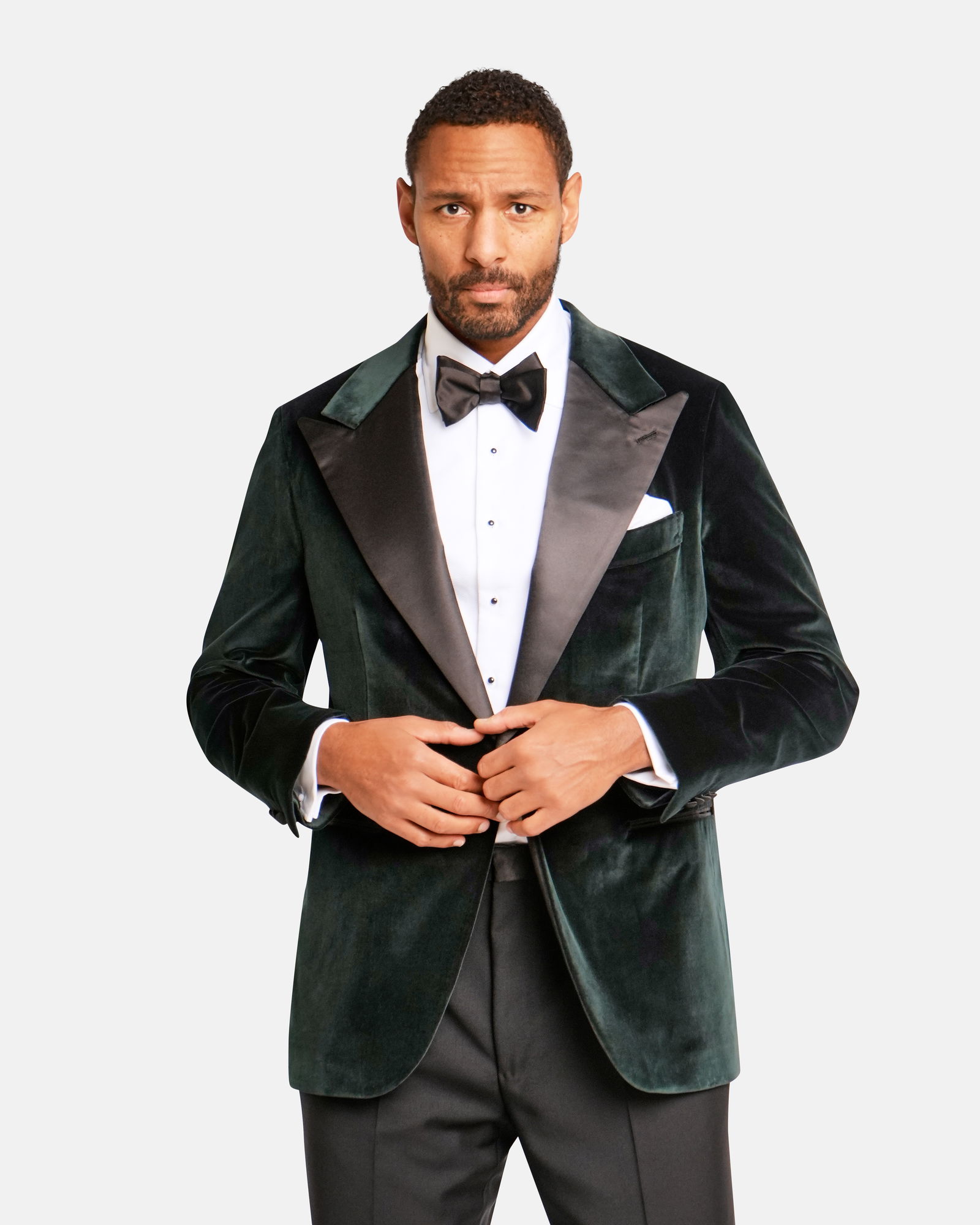 Mod 2 - Velvet Tuxedo Jacket Green - Blazers - Cavour