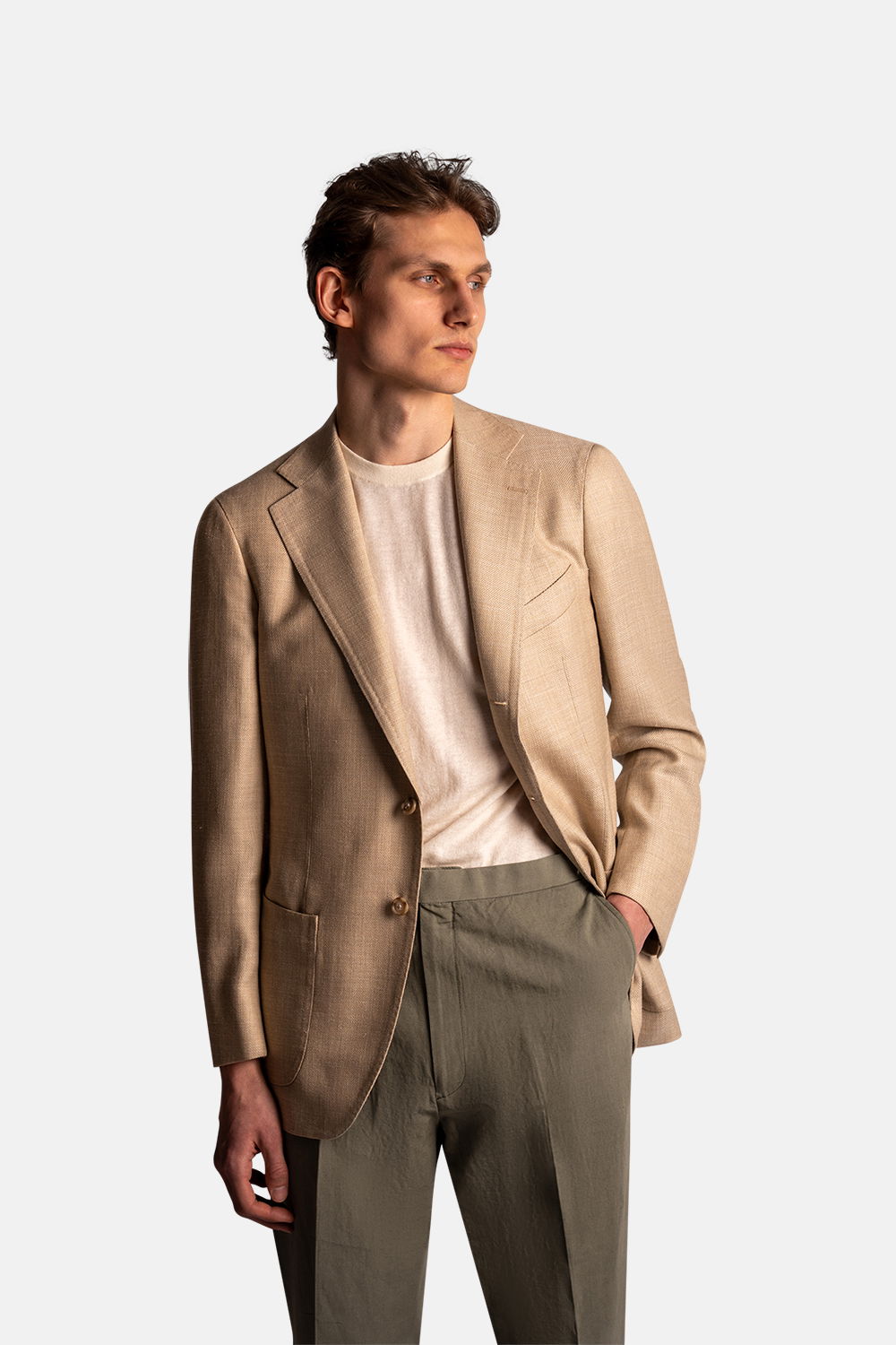Mod 2 - Melange Summer Hopsack Jacket Beige - Blazers - Cavour
