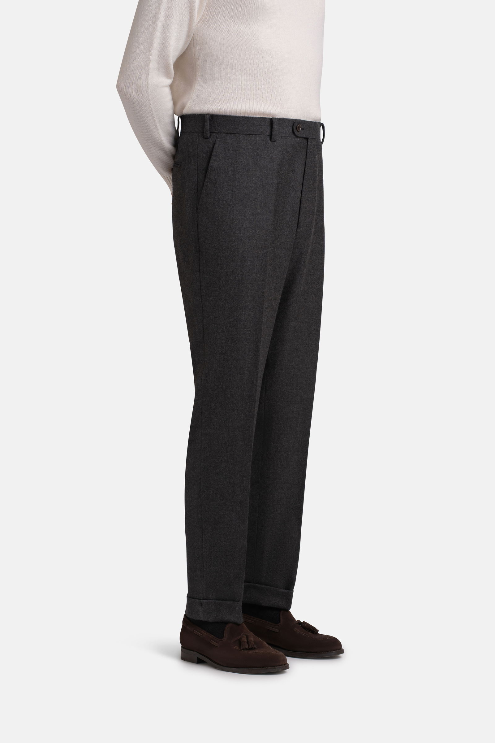 Mod 2 British Flannel Trouser Dark Grey - Trousers - Cavour