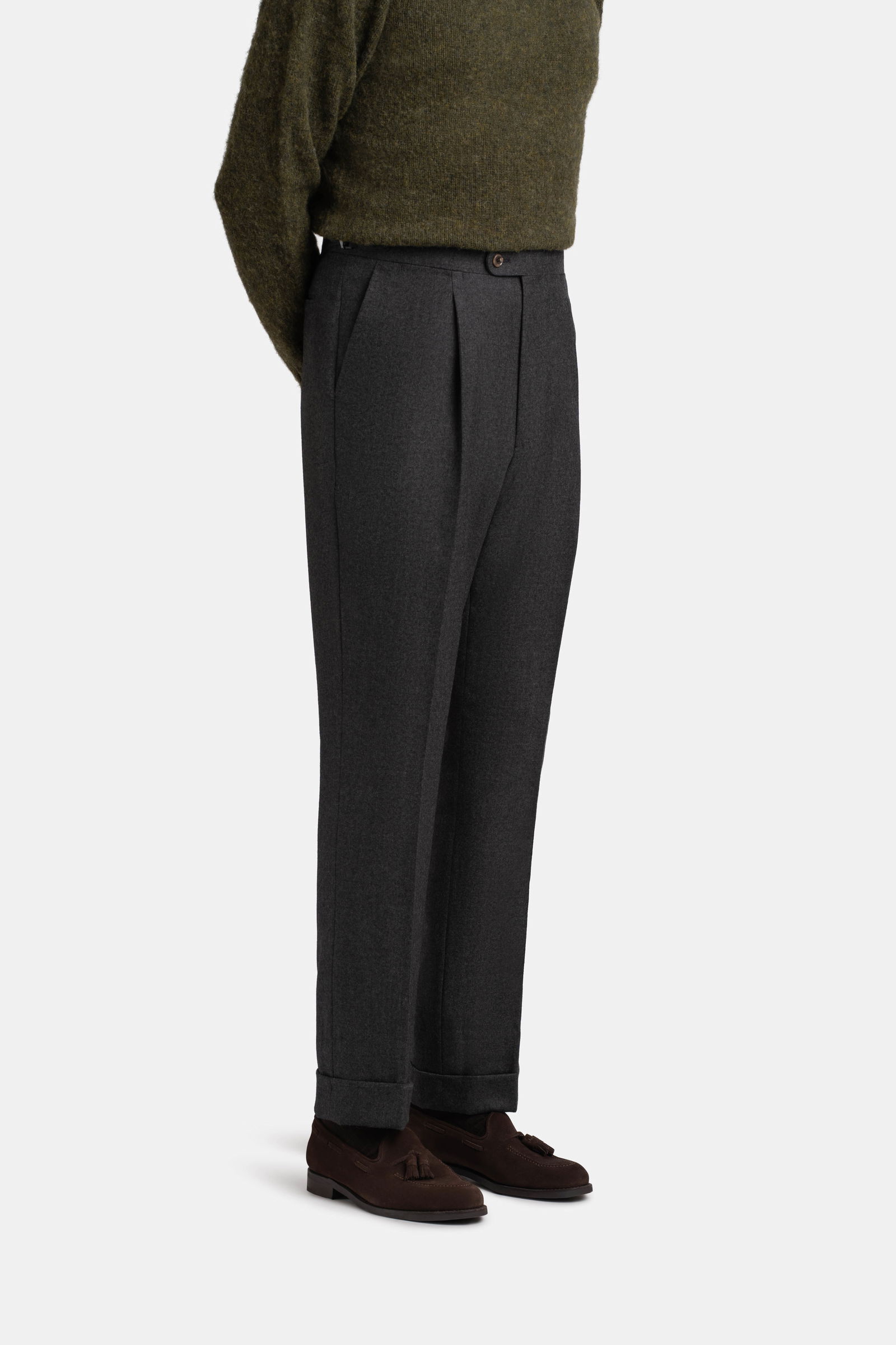 Mod 3 British Flannel Trouser Dark Grey - Trousers - Cavour