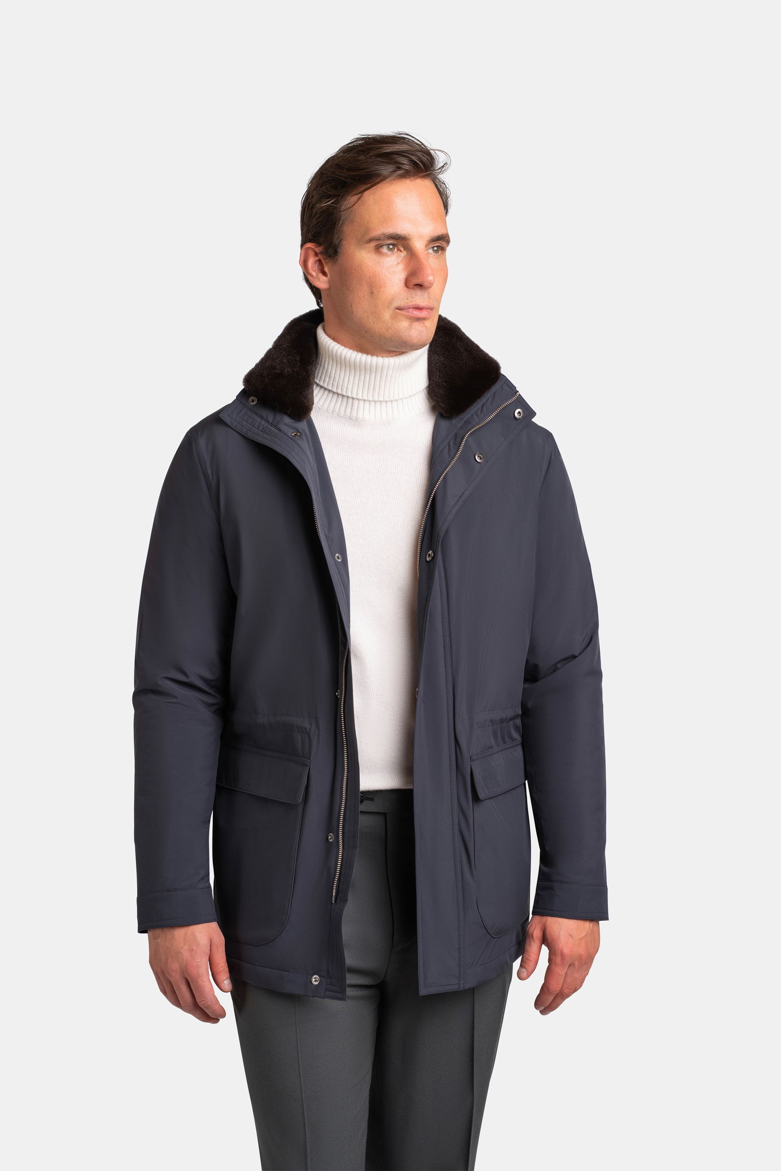 Winter Technical Car Coat Navy - Jackets - Cavour