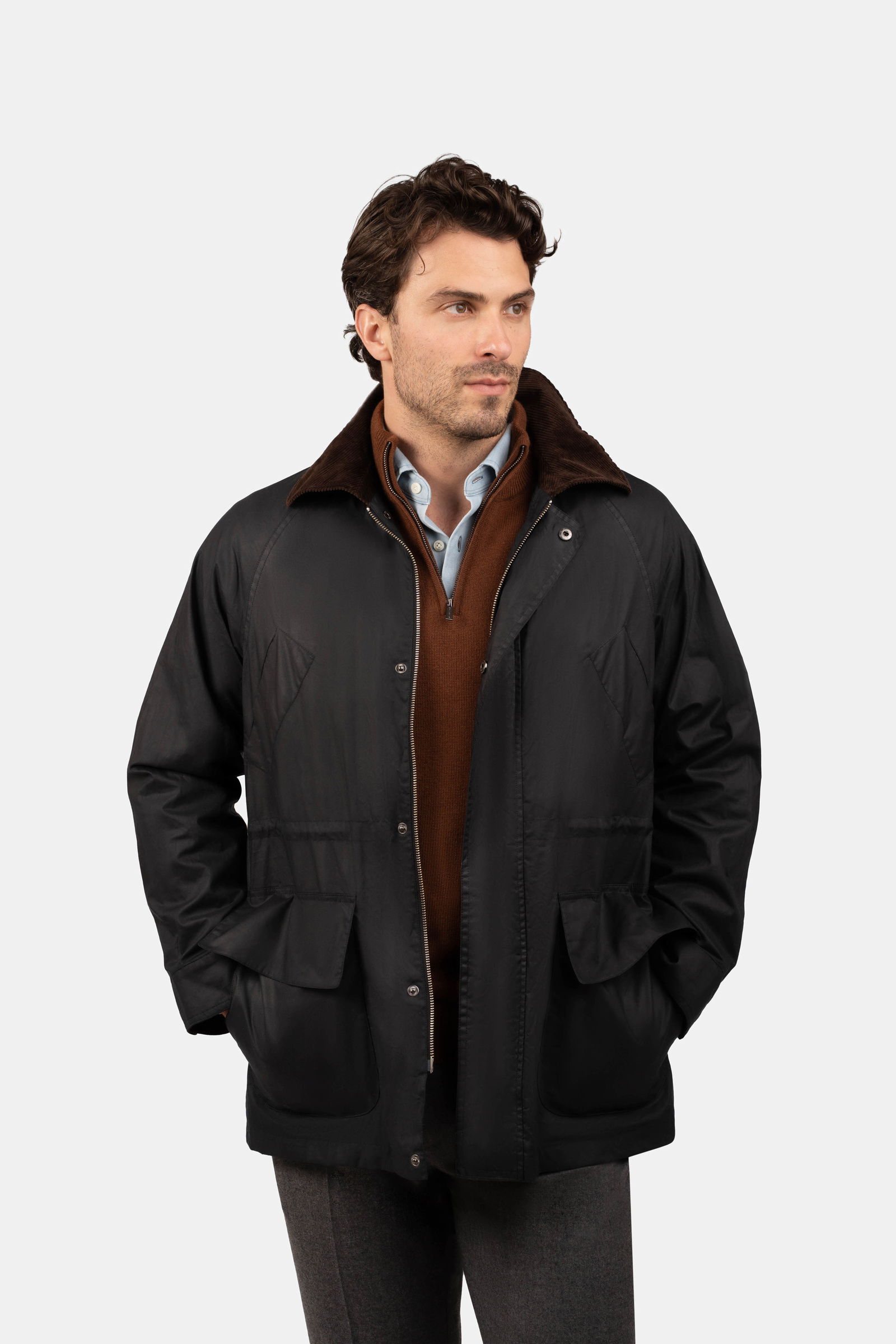 Hunter Oil Skin Jacket Navy - Jackets - Cavour
