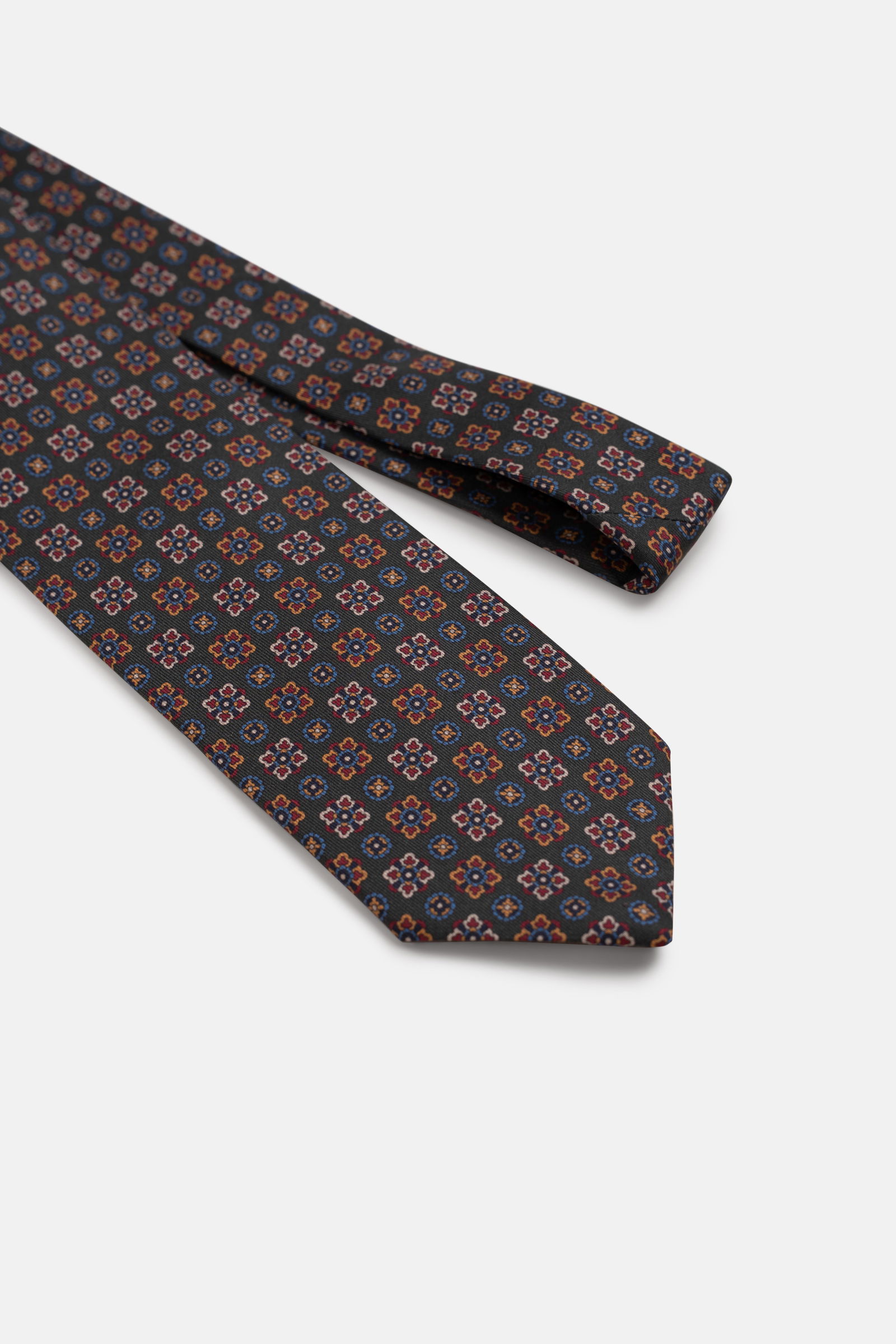 Printed Silk Tie Green - Ties - Cavour