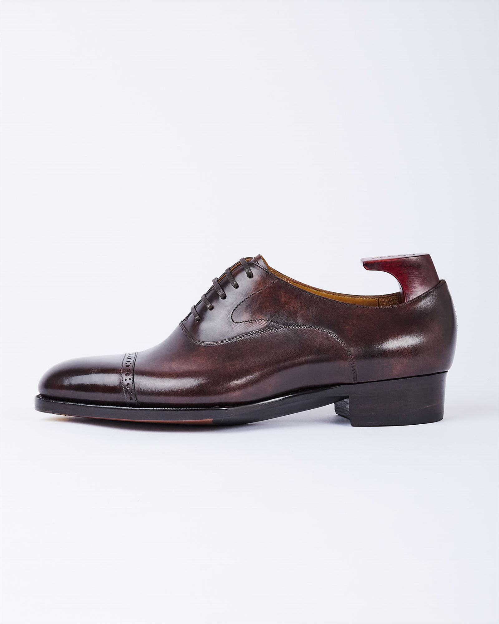 Hand Welted Punched Cap Toe K Last Brown - Oxfords - Cavour