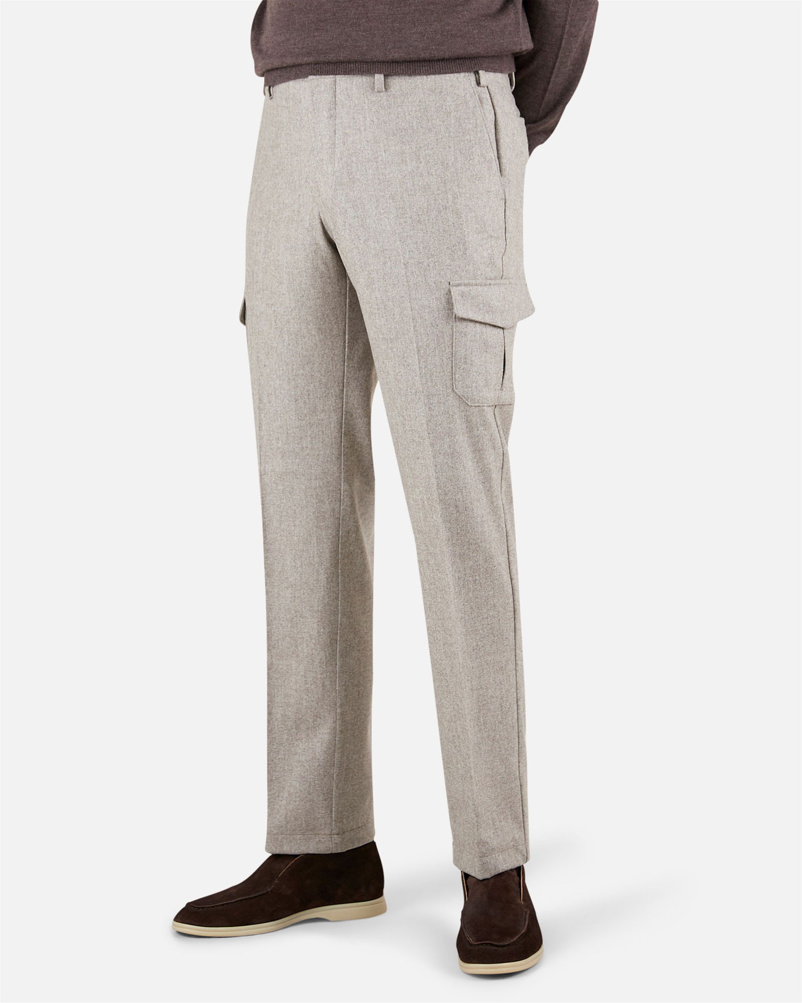 Mod 2 Flannel Cargo Trouser Taupe - Trousers - Cavour